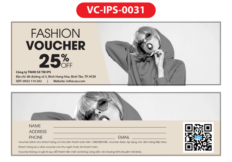 In voucher - In thẻ cào trúng thưởng , in Voucher số #1